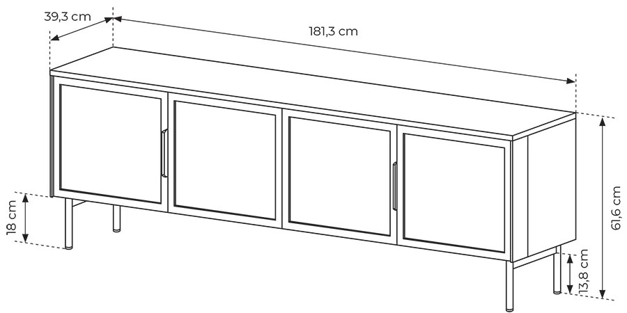 Obývací stěna LUMI | 454 cm | kašmír/zlatá