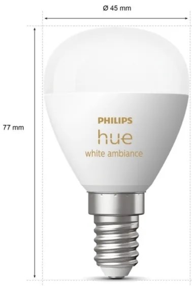 SADA 2x LED Stmívatelná žárovka Philips Hue WHITE AMBIANCE P45 E14/5,1W/230V