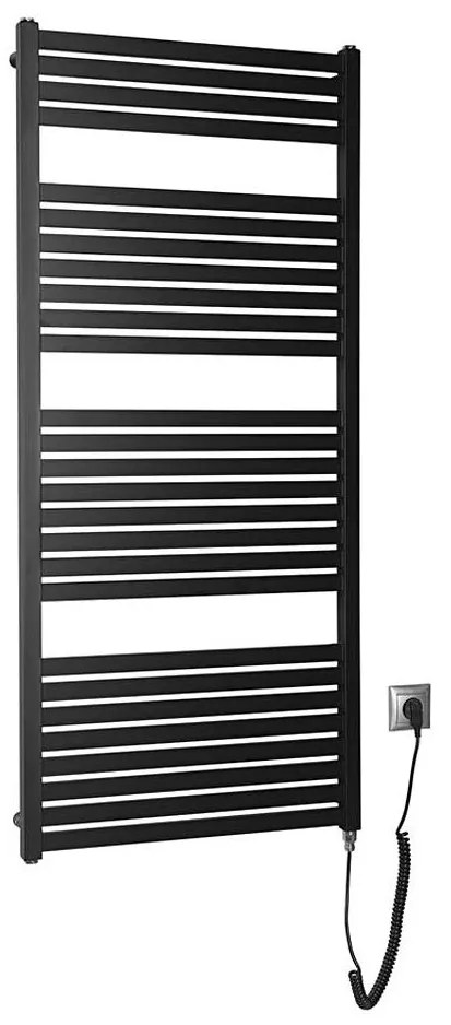 Aqualine - Koupelnový elektrický radiátor TONDI-E 600W/230V 133 cm matná černá DE486T