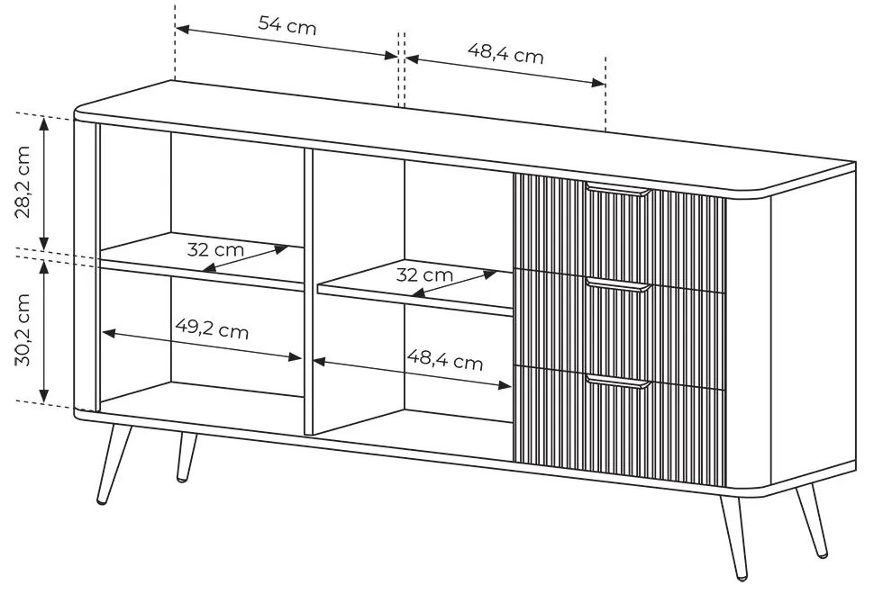 LANTE b | komoda C 163 2d3s | 163,2 cm | béžová/zlatá