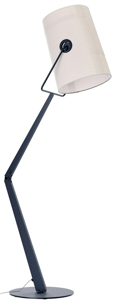Diesel Fork floor, podlahová lampa z antracitového kovu a béžové tkaniny, 2x25W E14, výška 170,4cm