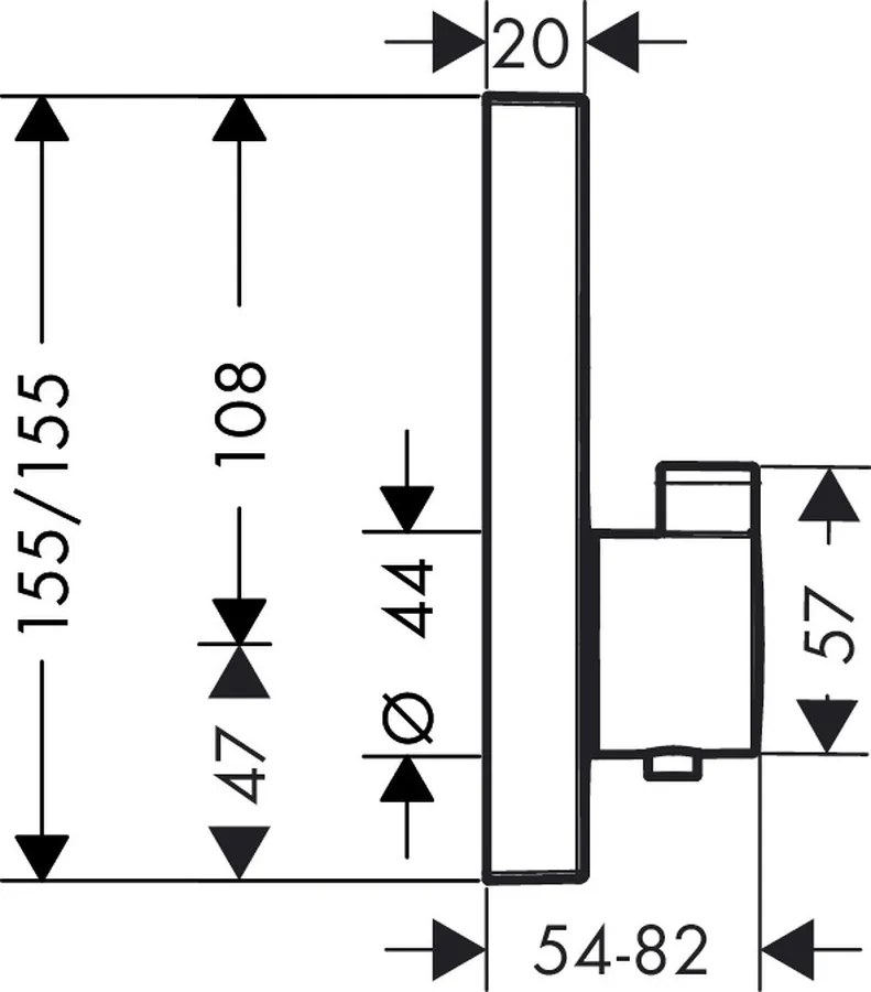 Hansgrohe Shower Select, termostatická baterie pod omítku, na 2 výstupy, chromová, 15763000