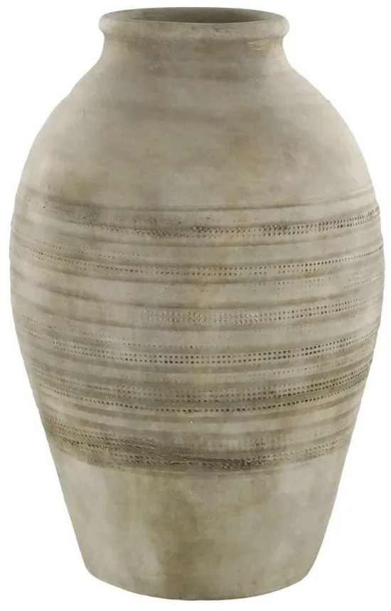 Béžová antik dekorační terakotová váza Lourdes - Ø 25*37 cm