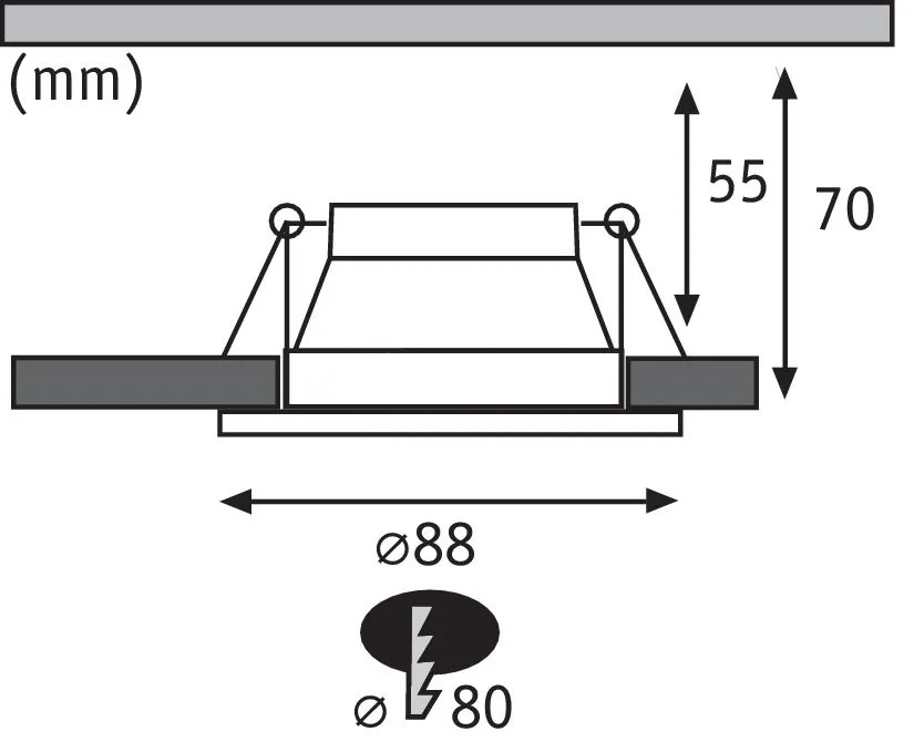 Paulmann Cole Coin, bodovka v černo-zlaté úpravě, 1x6W LED 2700K tříkrokové stmívání, prům. 8,8cm, IP44