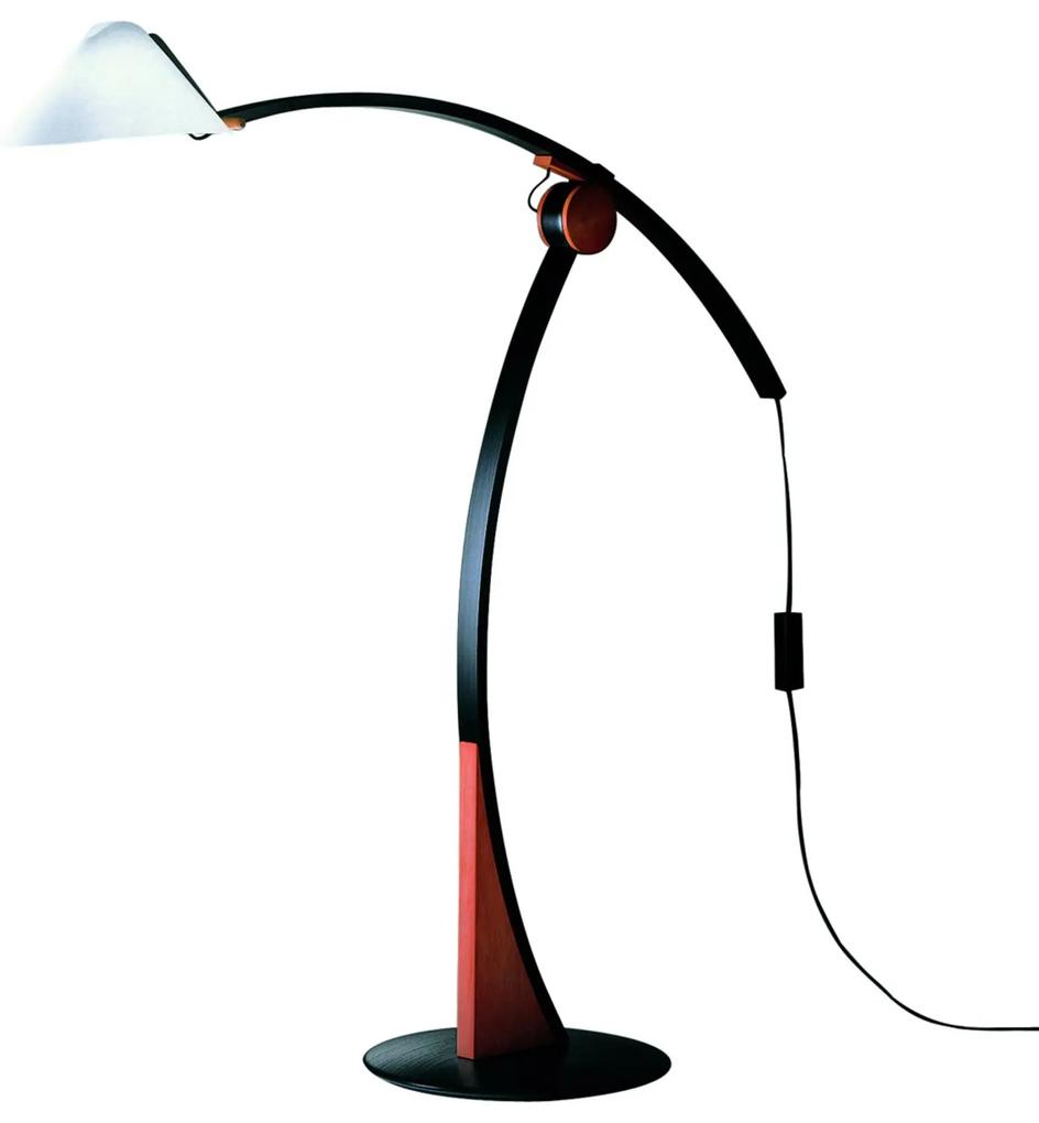Stojací lampa Pollo E27, třešeň/černá, stmívatelná