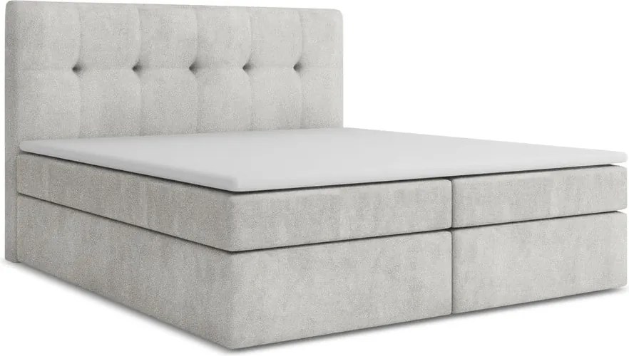Boxspring postel s úložným prostorem 140x200 cm ve stříbrné barvě Palta – Makamii