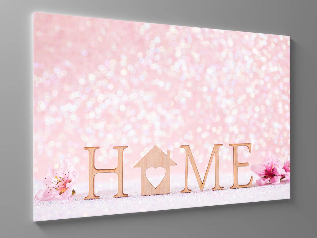 Liox Růžový obraz HOME Rozměr: 150 x 100 cm