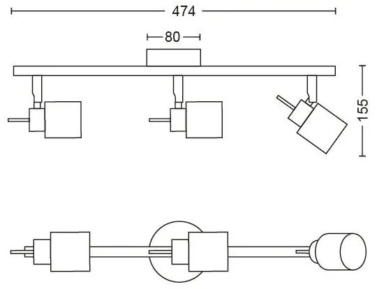 Philips - Bodové svítidlo MERANTI 3xGU10/35W/230V bílá