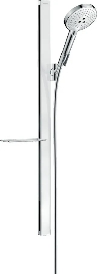 Hansgrohe Raindance Select S, sprchová sada 120 3jet se sprchovou tyčí 90 cm a miskou na mýdlo, bílá/chromová, HAN-27648400