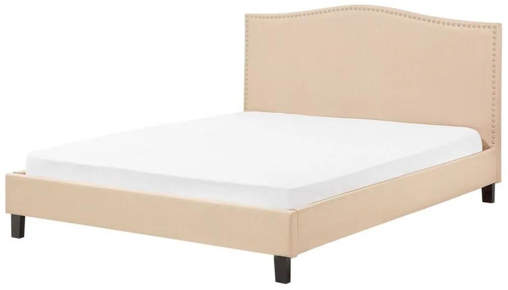 Pohádková béžová čalouněná postel 180x200 cm  MONTPELLIER