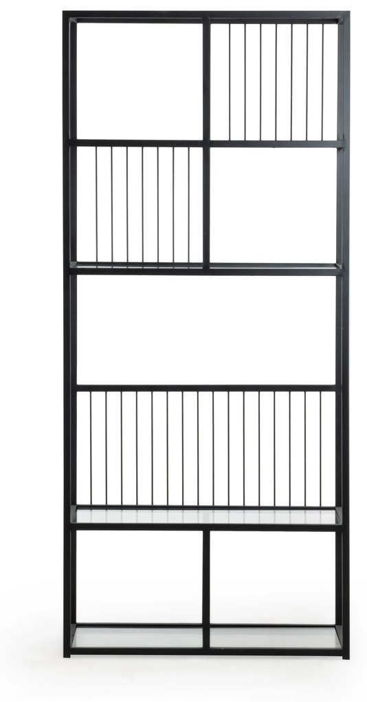 Černá kovová knihovna Lola Black, 80 cm