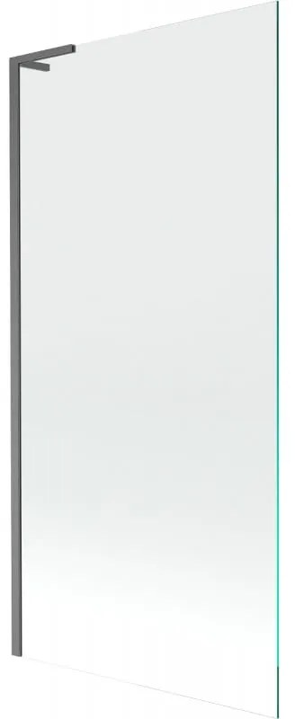 Mexen Next, vanová zástěna 1-křídlová 90 x 150 cm, fixní křídlo, 6 mm čiré sklo, broušený grafit profil, 895-090-000-03-00-66