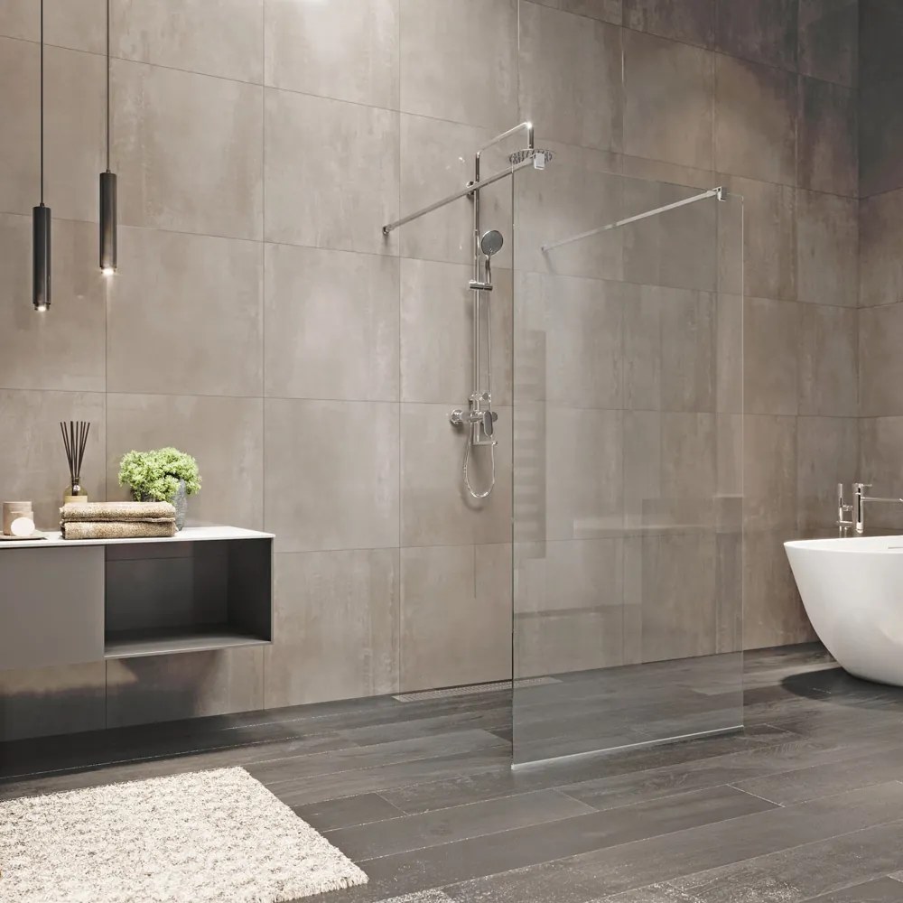Mereo Mereo, Sprchová stěna WALK IN, Novea, chrom ALU, sklo Čiré, CK10602H