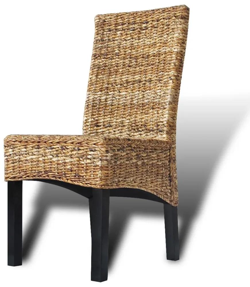Jídelní židle 2 ks abaka a masivní mangovníkové dřevo,  243234