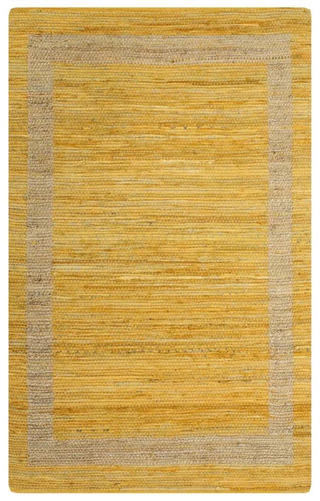133731 vidaXL Ručně vyráběný koberec juta žlutý 80 x 160 cm