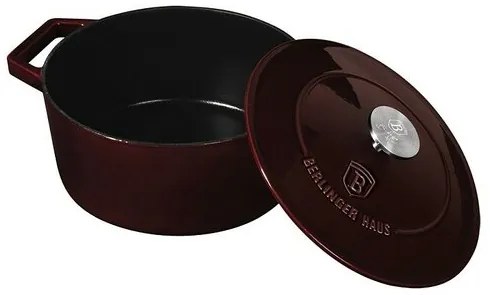 Berlinger Haus Litinový hrnec s poklicí Burgundy Line, 24 cm