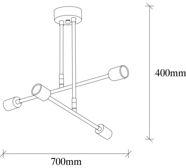 Lustr na tyči FLOWER 4xE27/40W/230V