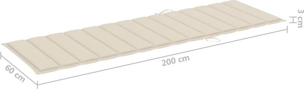 vidaXL Zahradní lehátko s poduškou masivní akáciové dřevo [3061347] Barva: Vzor šedá kostka