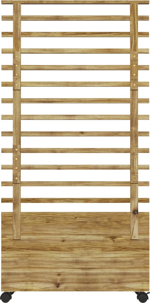 Zvýšený květinový záhon Outsunny s trellicí a kolečky 76x30x155cm | Aosom