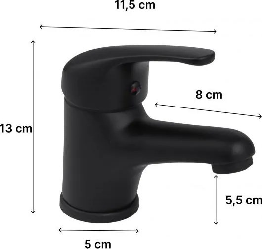 Erga Lati, umyvadlová baterie h-130, černá matná, ERG-YKA-BU.LATI24-BLK