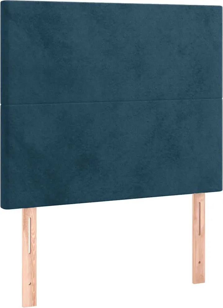 Box spring postel s matrací a LED tmavě modrá 100x200 cm samet 3135991