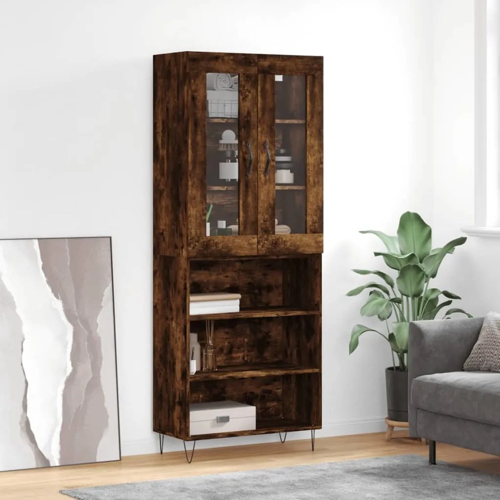 vidaXL Skříň highboard 69,5 x 34 x 180 cm kompozitní dřevo [3198759] Barva: Černá