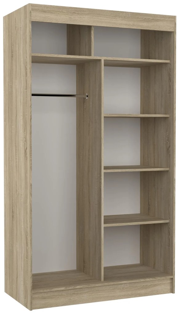 Šatní skříň s posuvnými dveřmi Toura - 120 cm Barva: Bílá