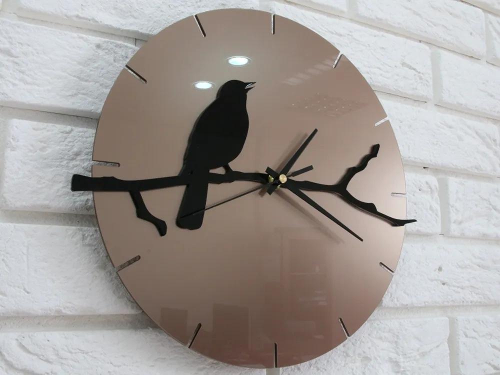 Nástěnné hodiny Bird šedo-černé