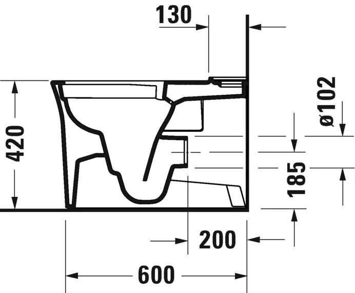 Duravit White Tulip - Stojící WC 650x370 mm, Rimless, bílá 2197090000