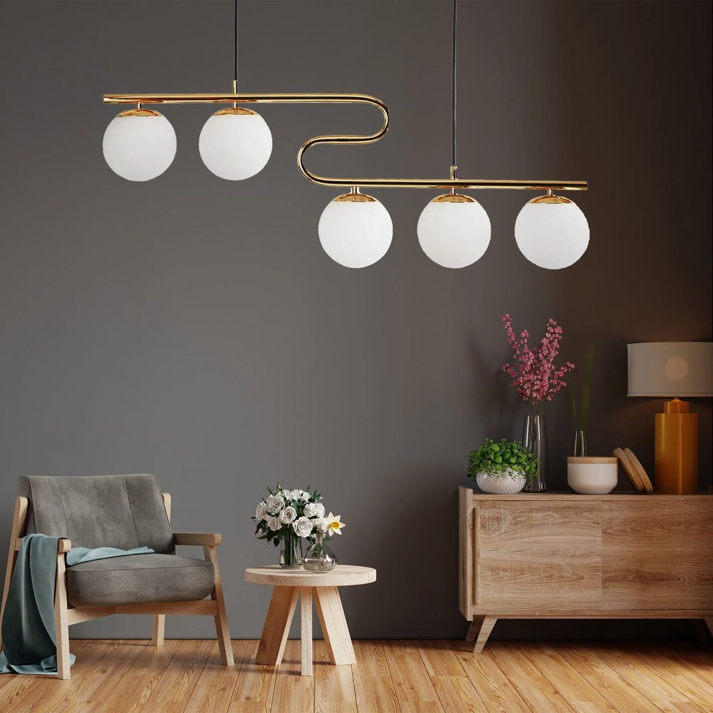 Toolight Závěsné moderní osvětlení Modern APP1599-5CP Gold