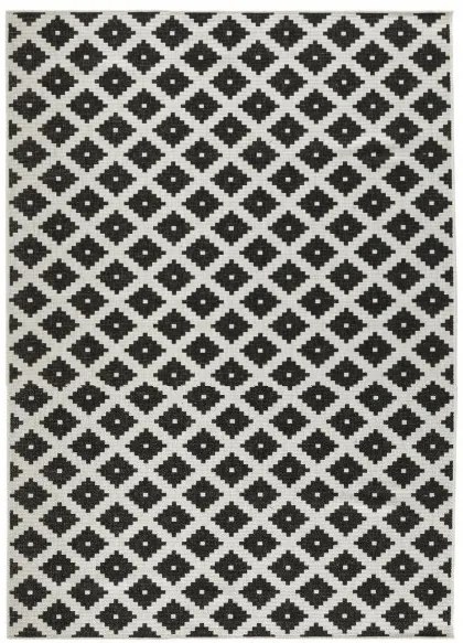 NORTHRUGS - Hanse Home koberce Kusový koberec Twin-Wendeteppiche 103124 schwarz creme – na ven i na doma - 160x230 cm