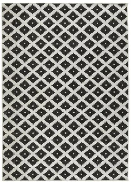 NORTHRUGS - Hanse Home koberce Kusový koberec Twin-Wendeteppiche 103124 schwarz creme – na ven i na doma - 80x350 cm