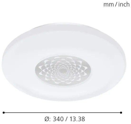 Eglo 9682 - LED RGB Stmívatelné nástěnné stropní svítidlo CAPASSO-C LED/17W/230V