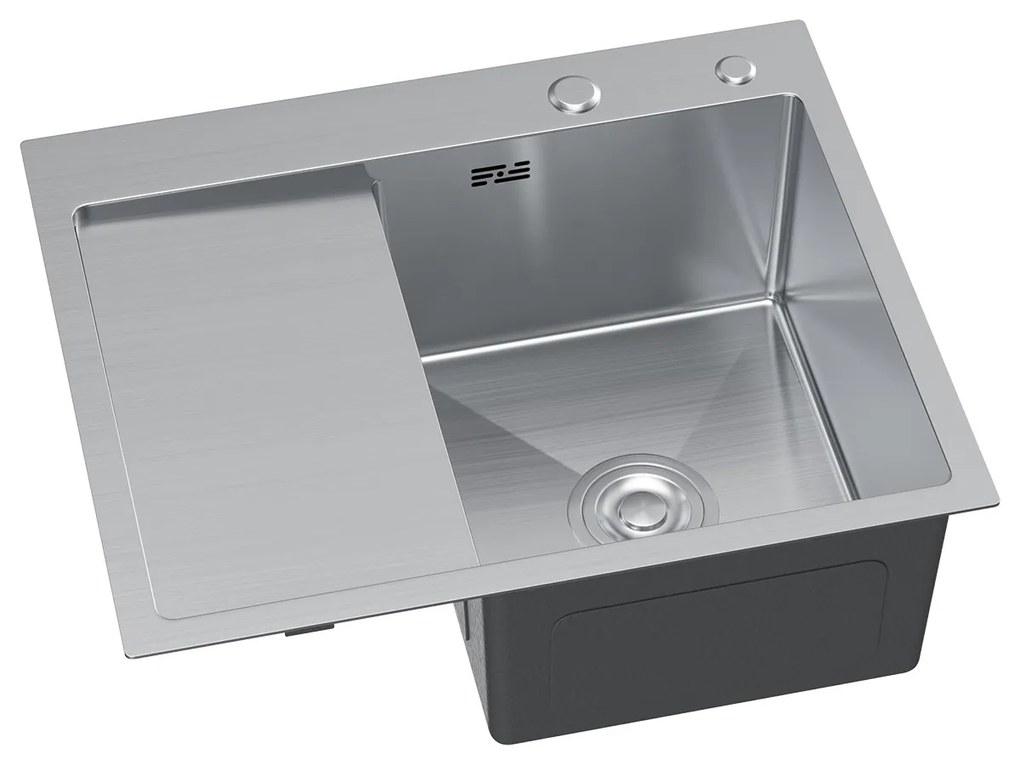 Erga HD, 1-komorový ocelový dřez 580x480x210 mm, pravý, ocelová, ERG-MLS-HD5848R