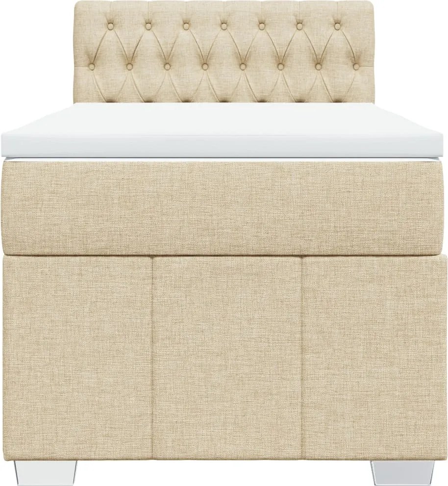 Box spring postel s matrací krémová 90x200 cm textil 3289263