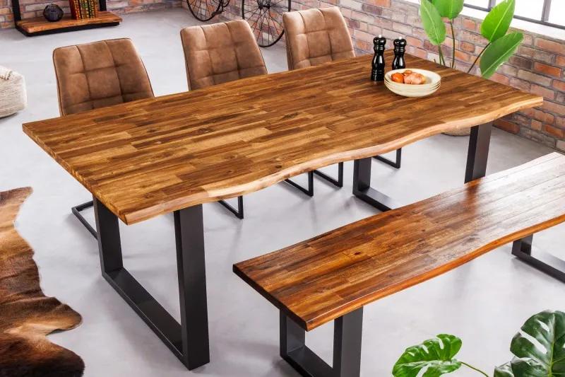 Noble Home Hnědý dřevěný jídelní stůl Genesis 180 cm