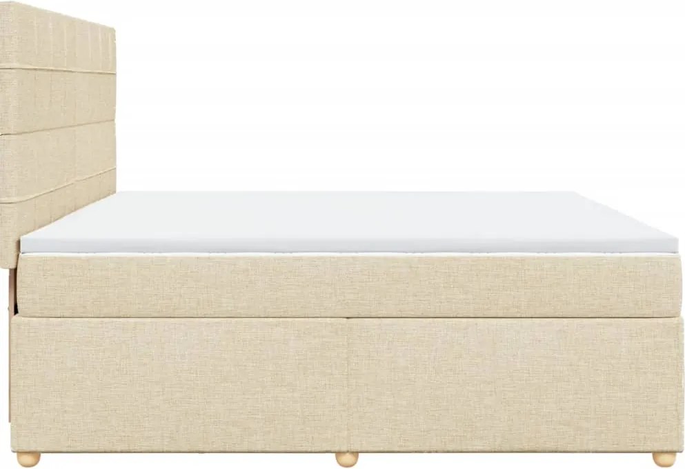 Box spring postel s matrací krémová 200x200 cm textil 3293692