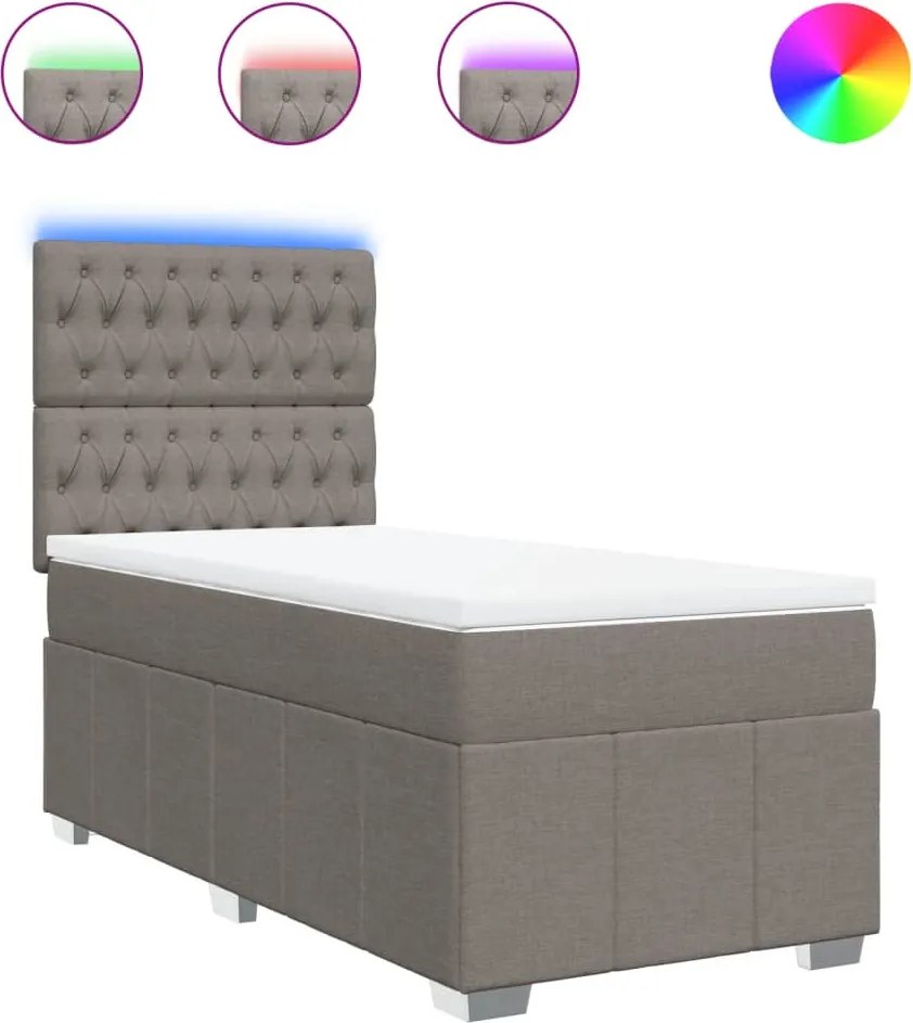 Box spring postel s matrací taupe 100 x 200 cm textil 3293890
