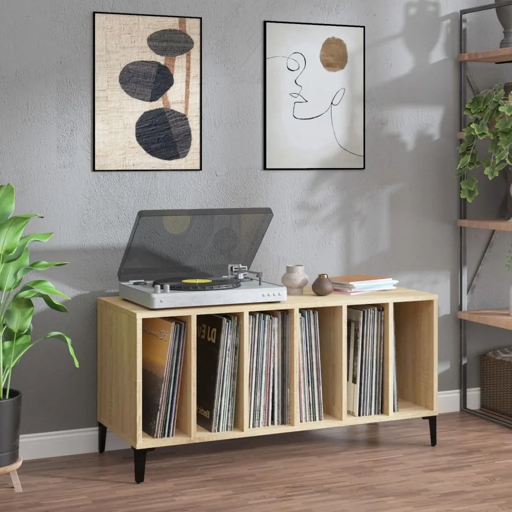 Skříňka Na Lp Desky Dub Sonoma 100X38X48 Cm Kompozitní Dřevo