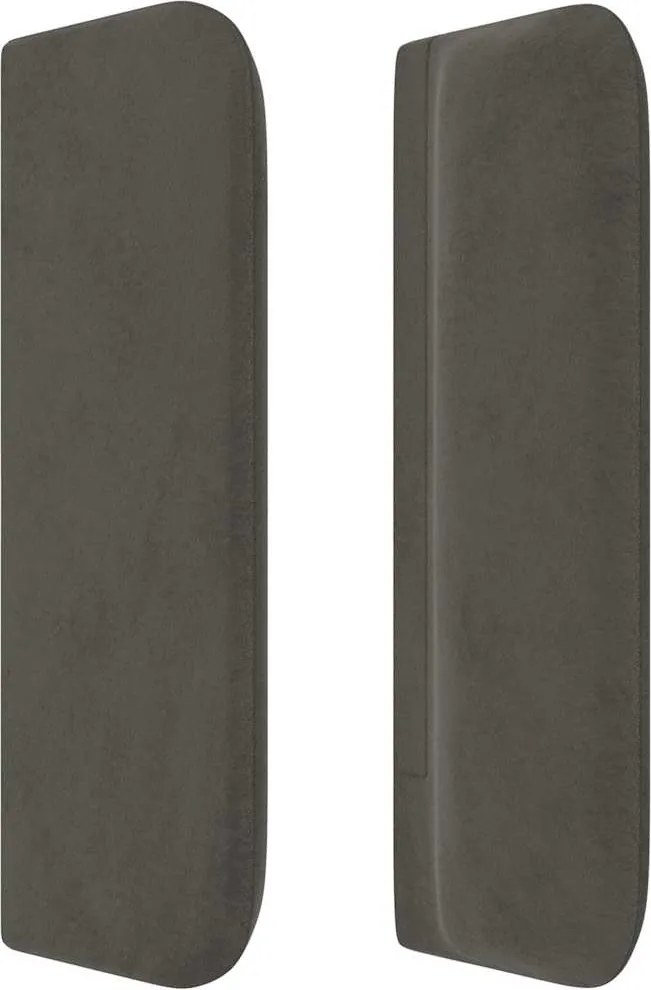 Čelo postele typu ušák tmavě šedé 163x16x78/88 cm samet 3118963