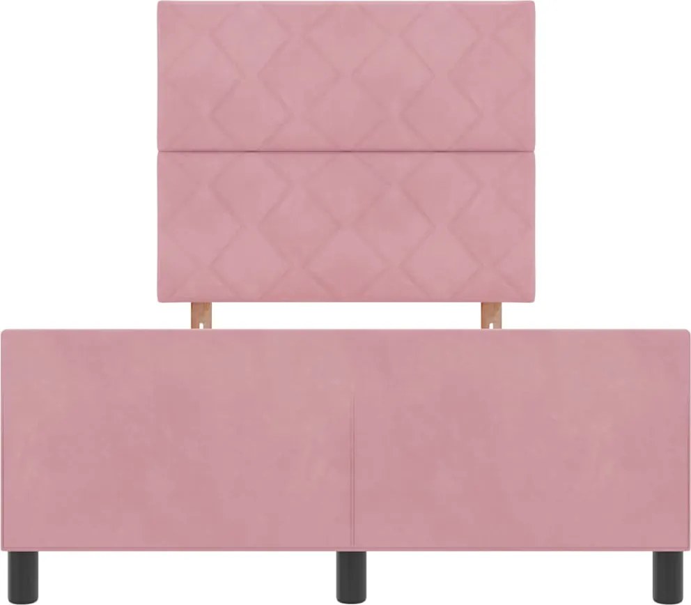 Postel s boxspringem s čelo Růžová 120 x 190 cm samet 3344998