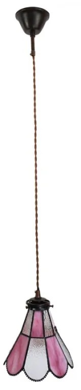 Závěsná lampa Tiffany FlowerArc pink – 18x15x115 cm