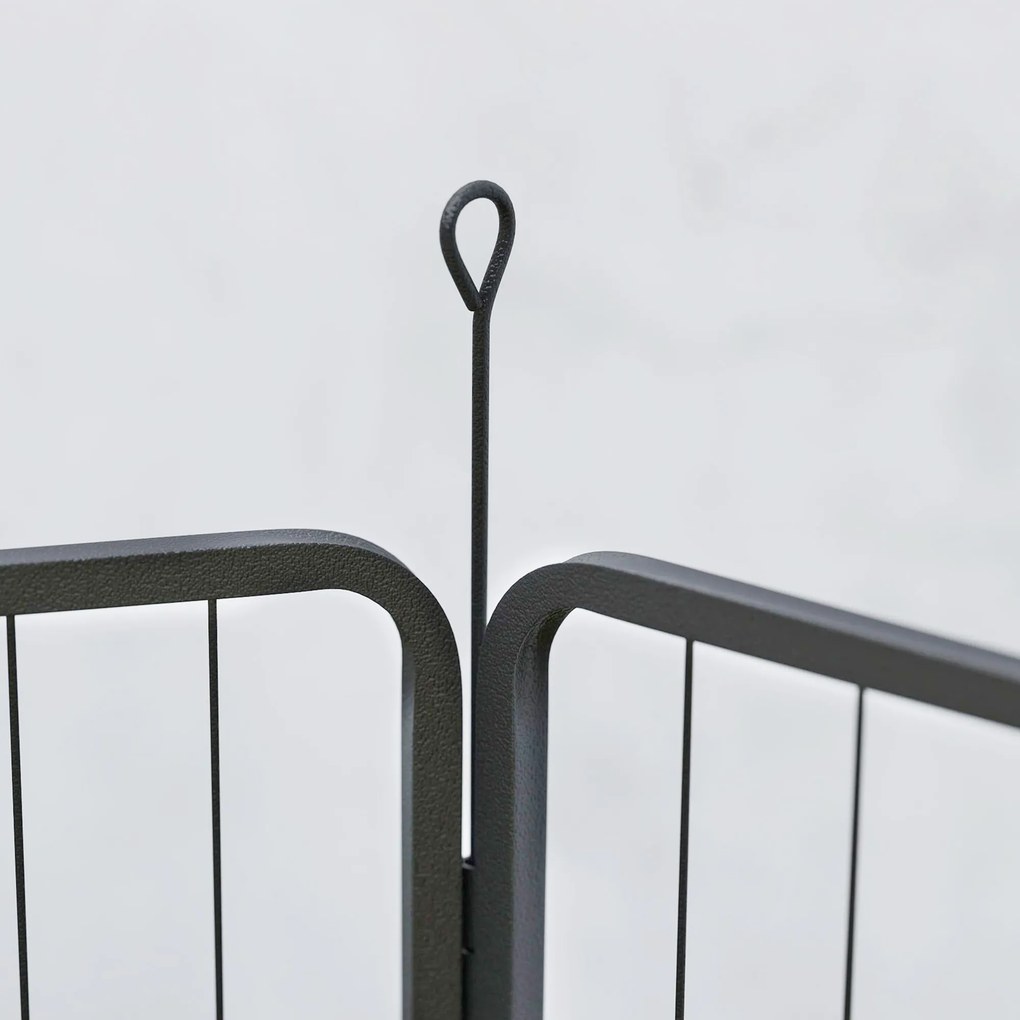 PawHut Cvičební výběh pro štěňata 100 cm vysoký, 6dílný psí výběh DIY s dveřmi, volně se pohybující voliéry pro malé, střední a velké psy, ocel, šedá