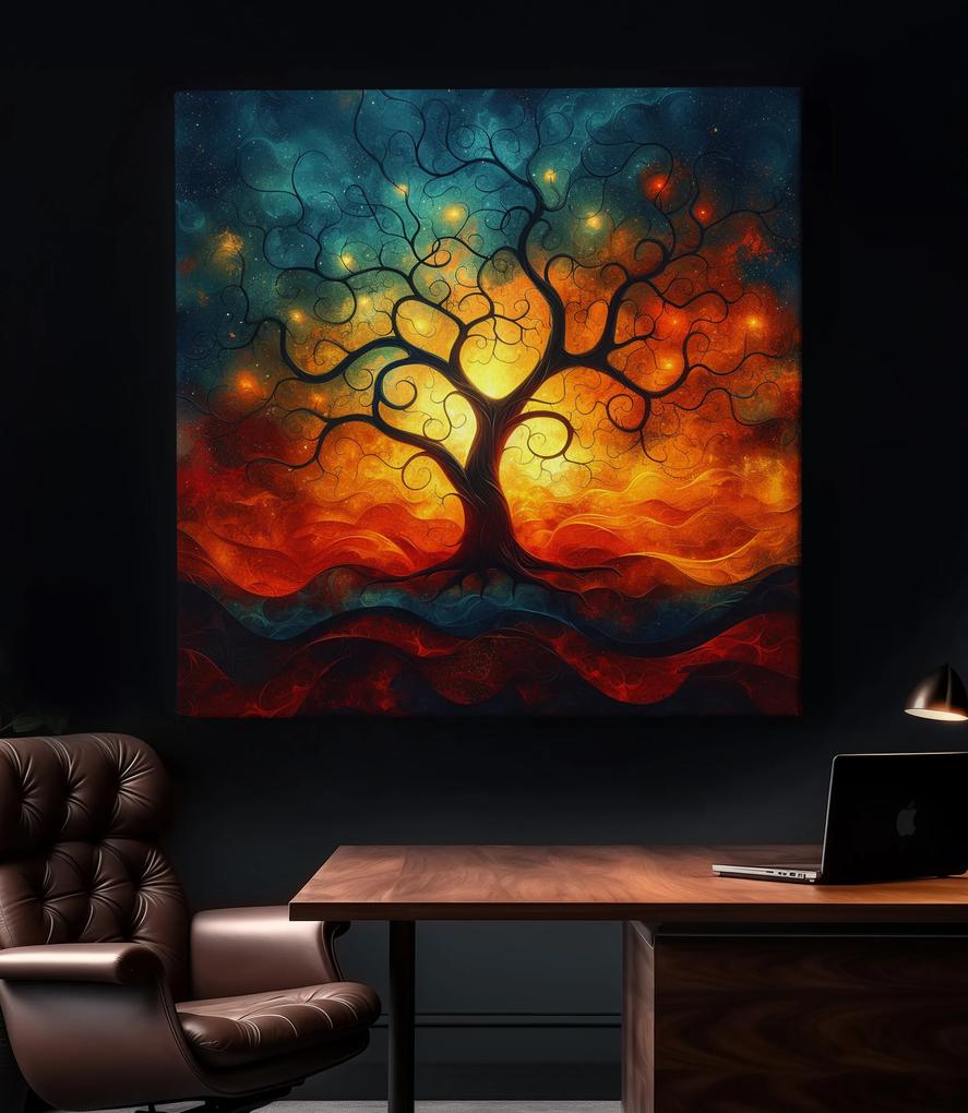 Obraz na plátně - Strom života Slunečné opojení FeelHappy.cz Velikost obrazu: 60 x 60 cm
