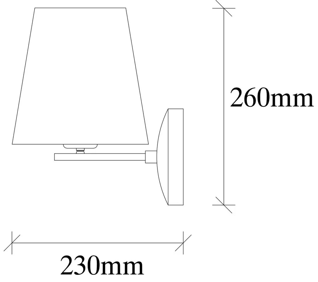 Nástěnná lampa Profil V krémová