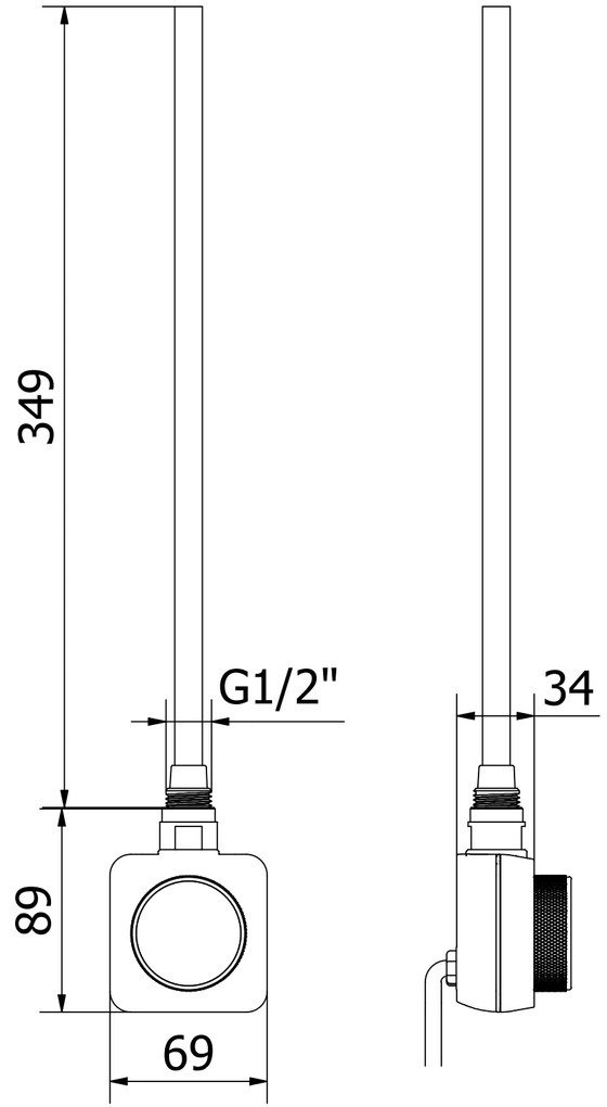 Mexen Mars, elektrické topné těleso 900 x 400 mm, 300 W, černá, W110-5900-400-6300-70