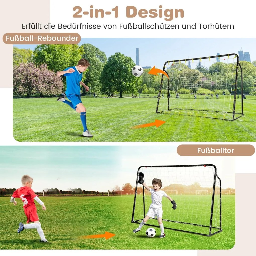 Costway 2 v 1 Fotbalová branka a odrazka Fotbalové branky 187 × 60 × – černý