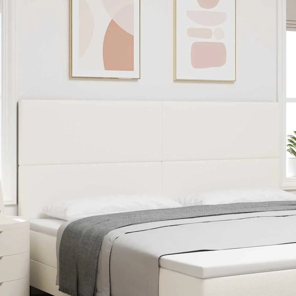 Čelo postele Krémová 200 cm Žebrovaná látka 3337738
