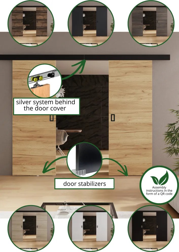 Posuvné dveře s krycí lištou WERDI DUO 132 dub Craft zlatý