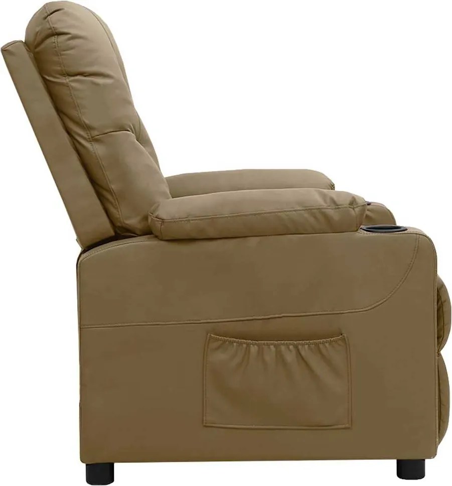 Polohovací křeslo cappuccino umělá kůže 339124
